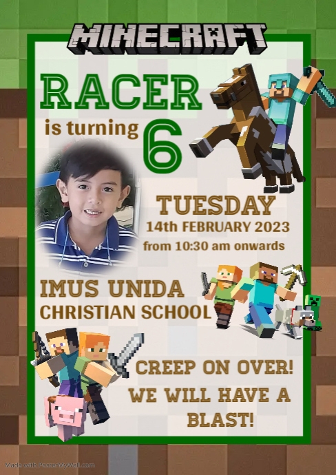 Minecraft Birthday Invitation | PosterMyWall