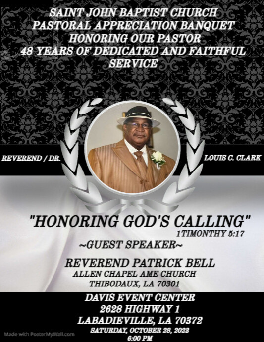 PASTORAL APPRECIATION BANQUET | PosterMyWall