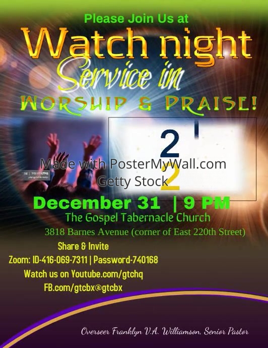 Copy of Watch Night Service | PosterMyWall