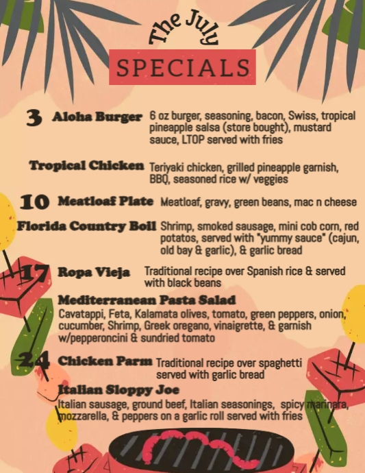 Copy of July Specials | PosterMyWall