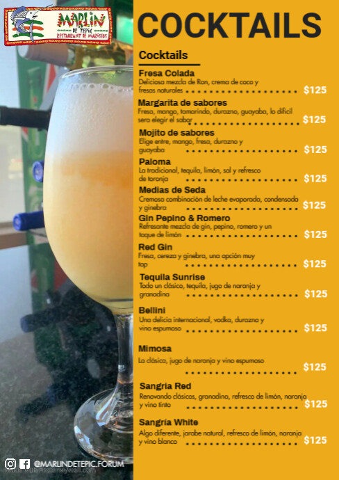 Cocktail Menu | PosterMyWall