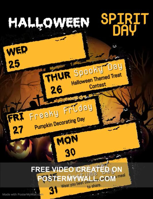 Spirit week schedule | PosterMyWall