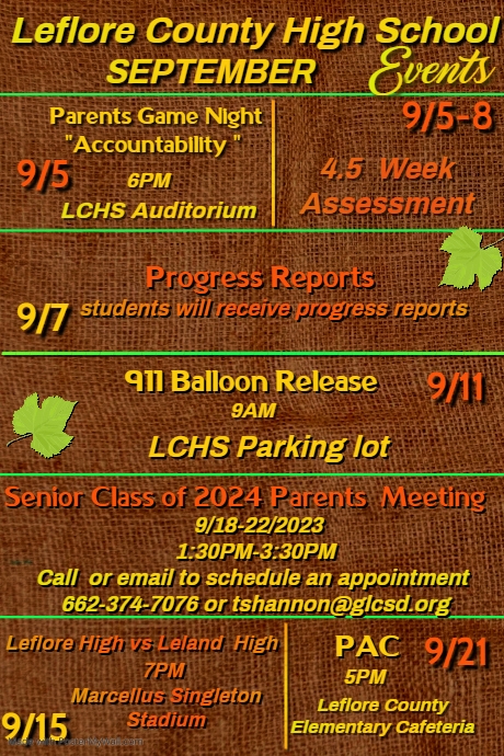 Copy of September Calendar of Events | PosterMyWall