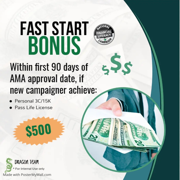 Fast Start Bonus | PosterMyWall