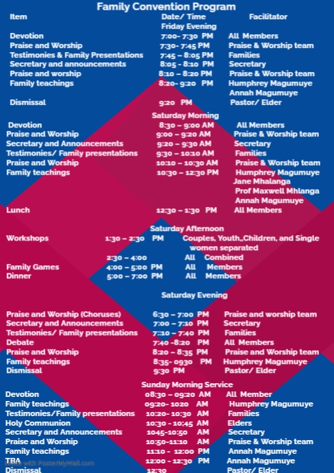 Family Convention Program | PosterMyWall