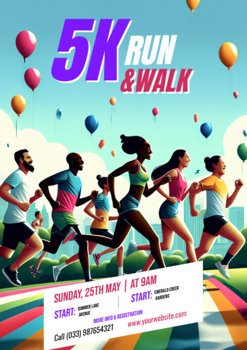 Copy of 5K Run & Walk Event Flyer Template | PosterMyWall