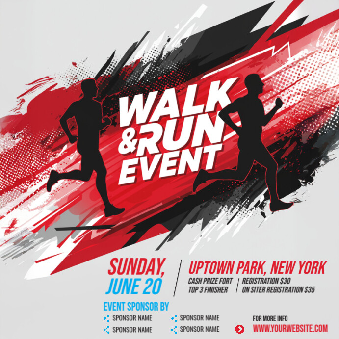5k Run & Walk Instagram Post Template | PosterMyWall