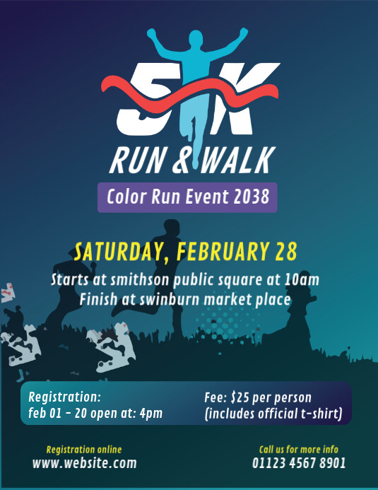 5K Walk & Run Event Flyer Template | PosterMyWall
