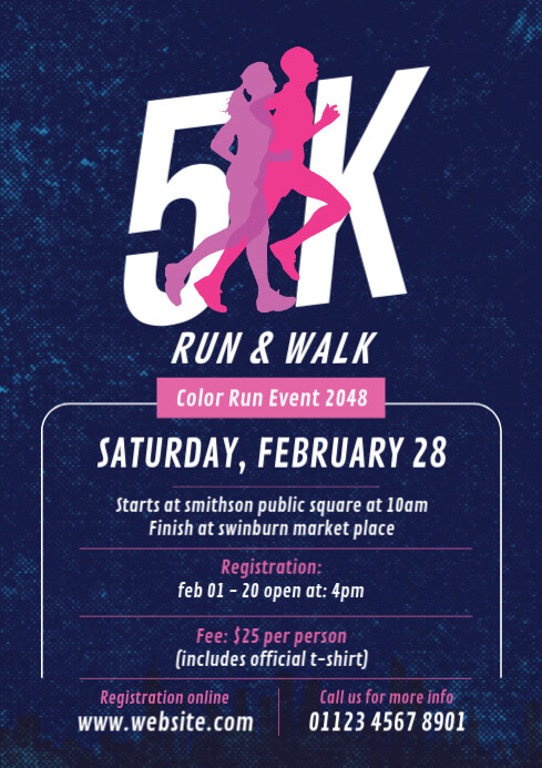 5K Walk & Run Event Flyer Template | PosterMyWall