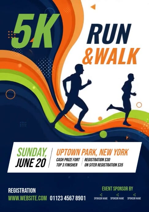 5K Walk & Run Event Flyer Template | PosterMyWall