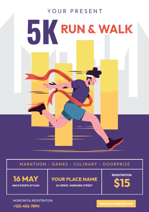 Copy of 5K Walk & Run Event Flyer Template | PosterMyWall