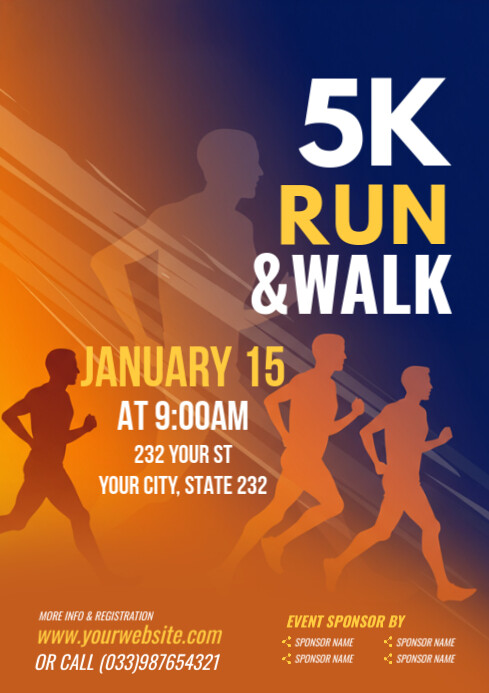 5K Walk & Run Event Flyer Template | PosterMyWall