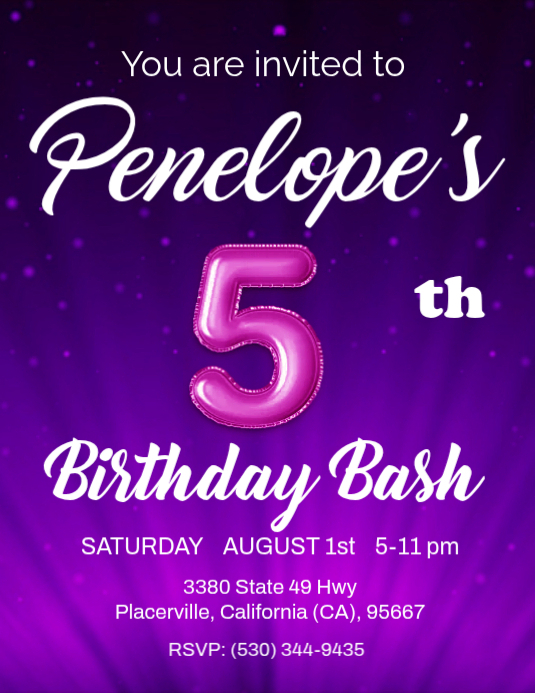 5th birthday Templat | PosterMyWall