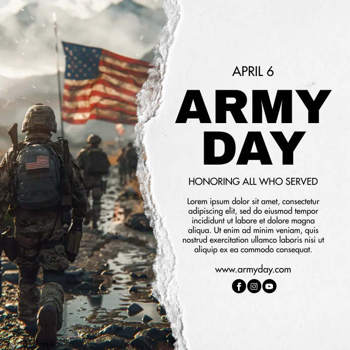 Plantilla de 6 Apr - US Army Day | PosterMyWall