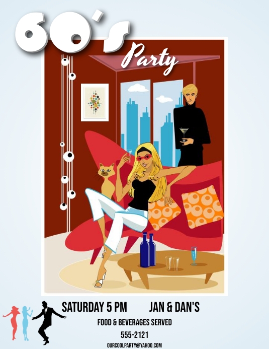 60's PARTY Template | PosterMyWall