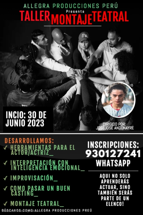 Copia de Theatre Acting classes flyer design template | PosterMyWall