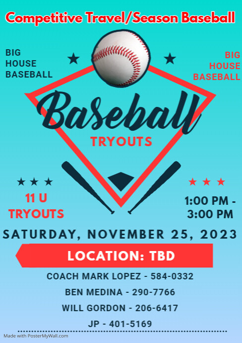Copy of Baseball tryouts | PosterMyWall