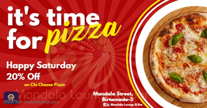 Copy of it's time for pizza facebook ad | PosterMyWall