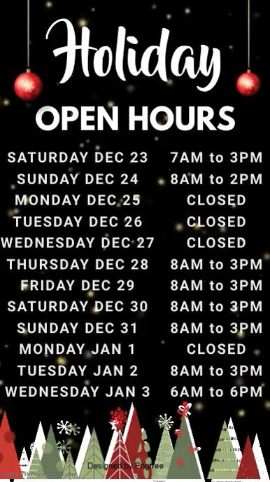 Christmas Opening Hours Poster Template | PosterMyWall