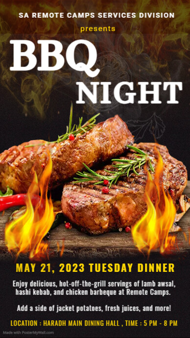 Copy of Barbecue Night Party Flyer Template | PosterMyWall