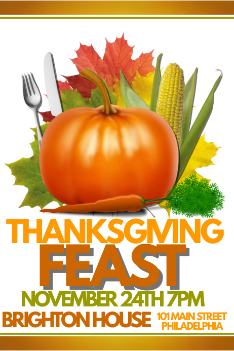 Thanksgiving Feast Template | PosterMyWall