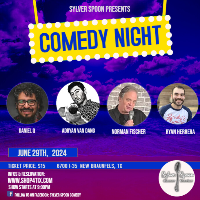 Comedy Night Template Instagram Square Ad | PosterMyWall