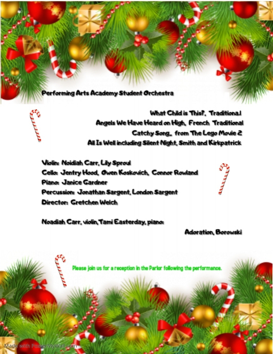 Copy of PAA Christmas Recital Program 2021 page 3 | PosterMyWall