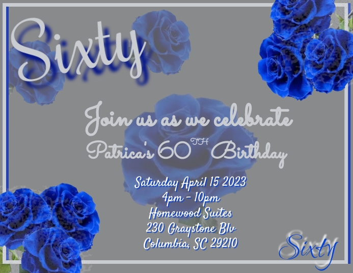 60th bday bash Template | PosterMyWall