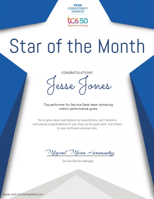 Performance Star of The Month | PosterMyWall