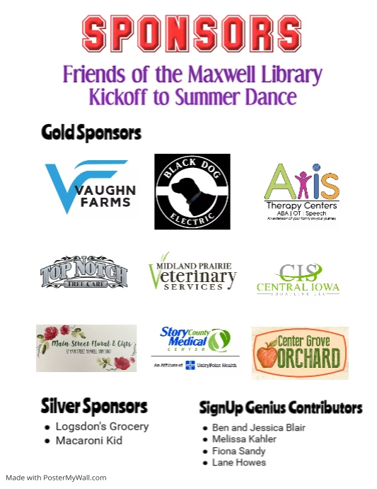 2023 Dance Sponsors Thank You | PosterMyWall