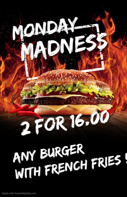 Hot Spicy Fast Food Menu Table Talker | PosterMyWall