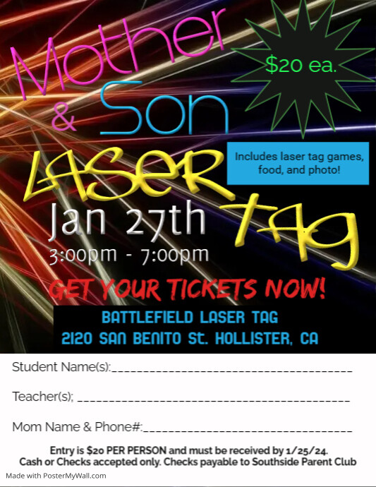 Mother son Laser tag | PosterMyWall