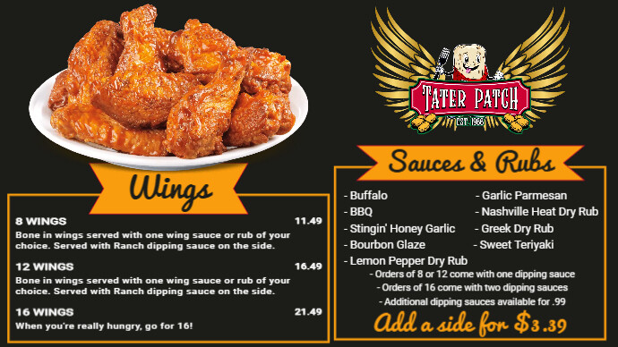 Black and Yellow Fast Food Digital Menu Display (6) | PosterMyWall