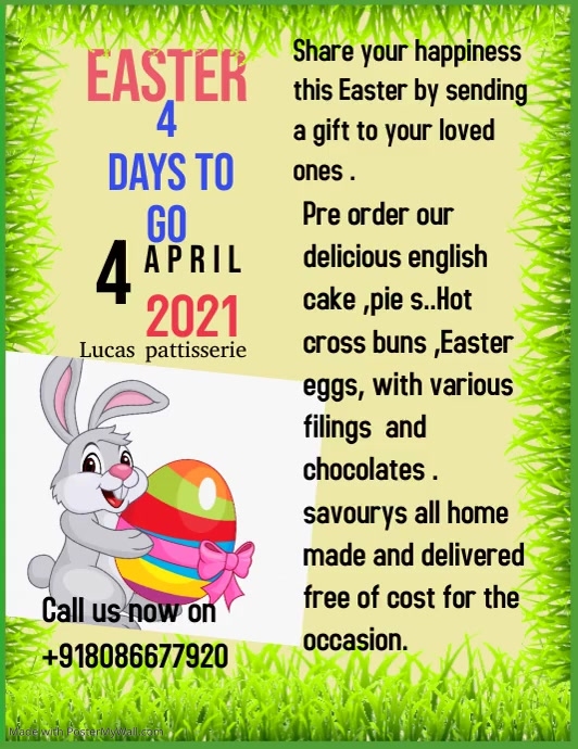 Copy of Easter bake sale cake poster flyer event temp | PosterMyWall