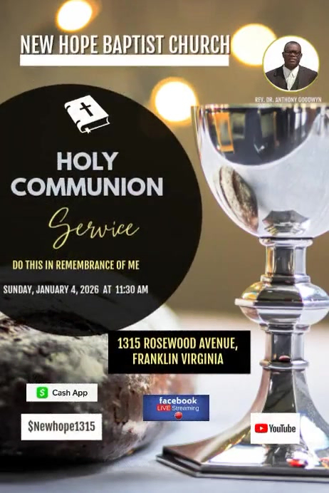 New Hope 3/4 Communion | PosterMyWall