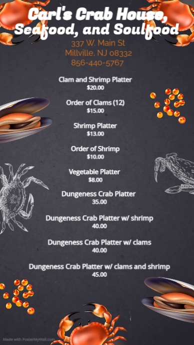 Sea food menu ,menu | PosterMyWall