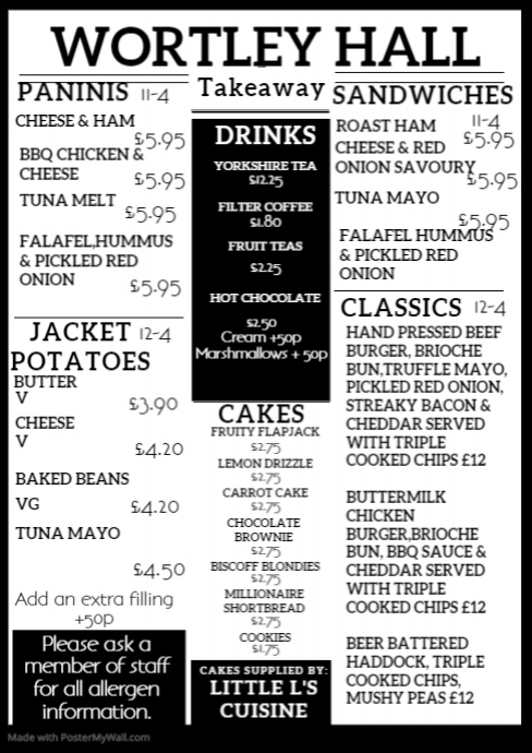 Table Service Menu | PosterMyWall