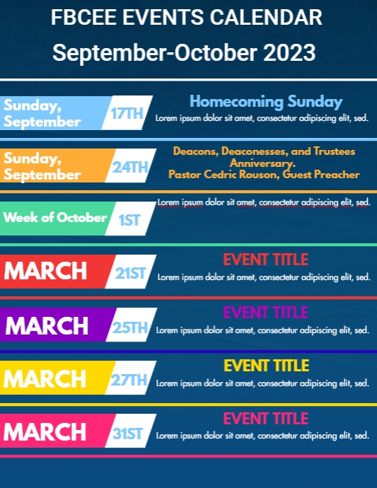 SCHEDULE | PosterMyWall