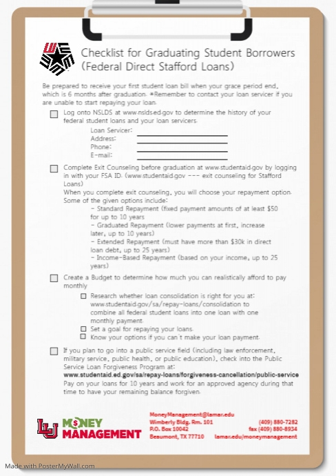 Money Management Checklist | PosterMyWall