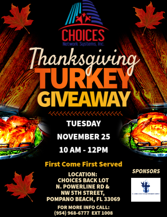 Thanksgiving Turkey Giveaway Flyer | PosterMyWall