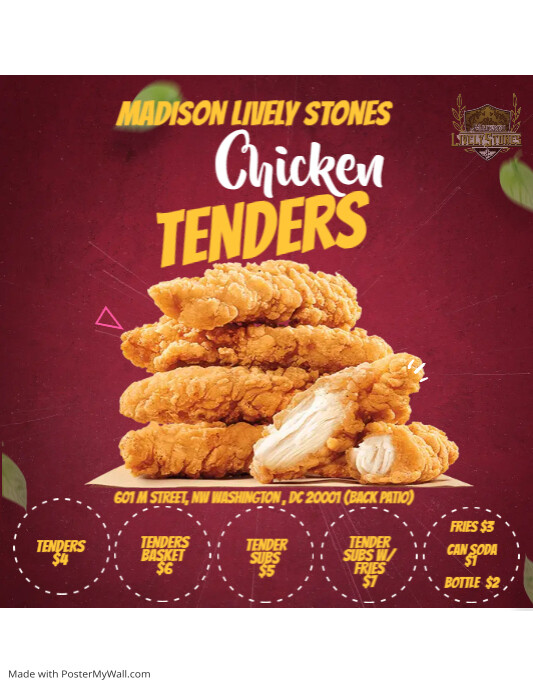Fried Chicken Tenders Nuggets Fingers Appetiz | PosterMyWall