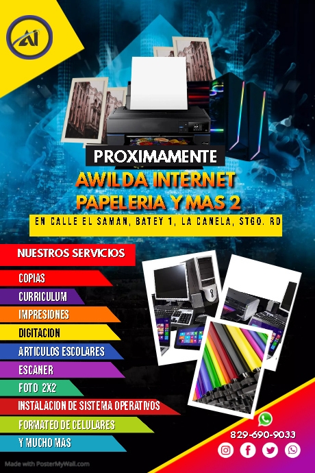 Blue Modern Cyber Cafe Services Flyer | PosterMyWall