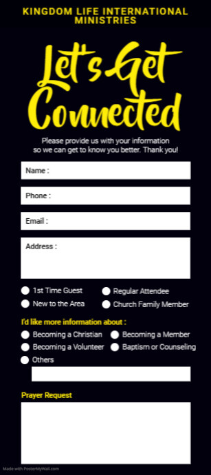 church connection card | PosterMyWall