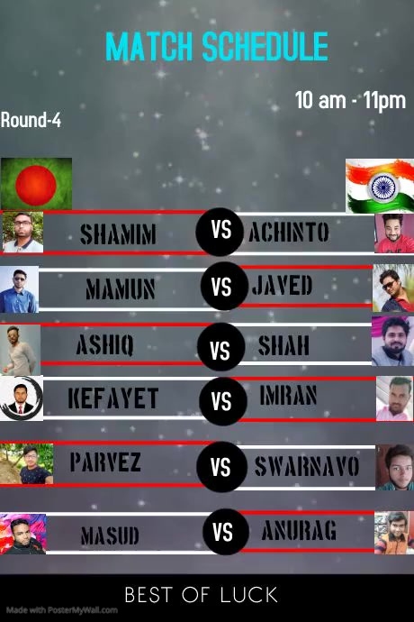 Copy of Team Schedule | PosterMyWall