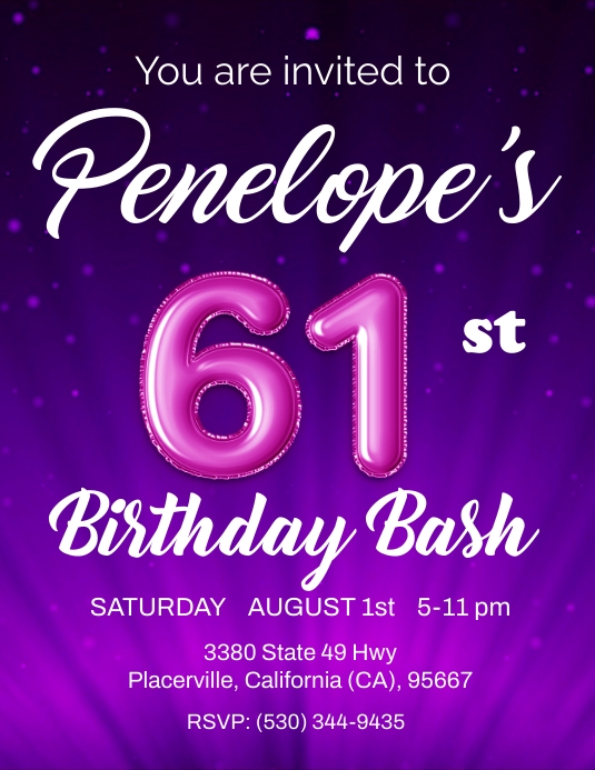61st birthday Template | PosterMyWall