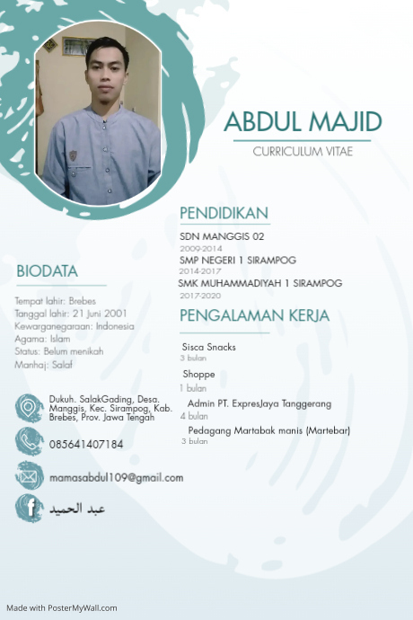 Salinan Blue Sphere Resume Template | PosterMyWall