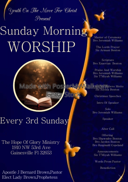 Copy of Copy of Copy of Sunday Worship Invitation Church Praise Event ...