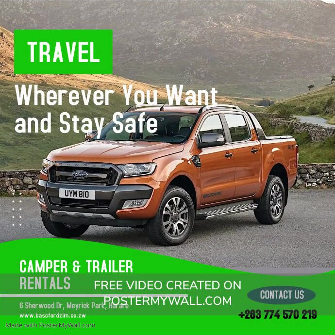 Copy of Trailer Camper RV Motorhome Rental Video Ad | PosterMyWall