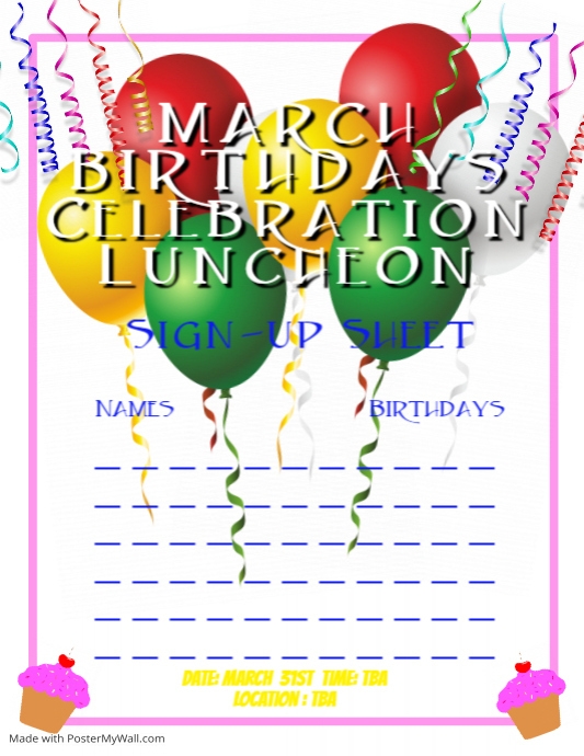 Copy of February Birthdays | PosterMyWall