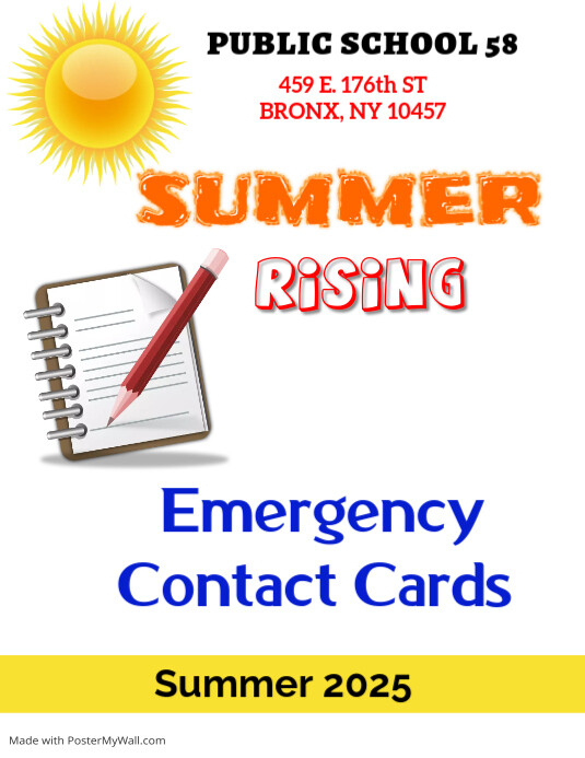 Copy of Summer Rising Emergency ContactBINDER | PosterMyWall